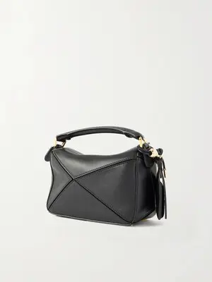 Loewe Featherlight Puzzle Mini Textured-leather Shoulder Bag - Black