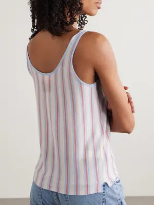 Guest In Residence Striped Cashmere Tank