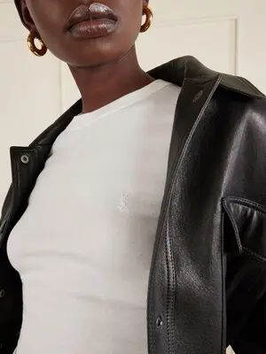 Saint Laurent Cropped Ribbed T-shirt