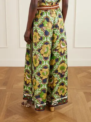 ALEMAIS Liana Printed Silk-twill Wide-leg Trousers - Multi