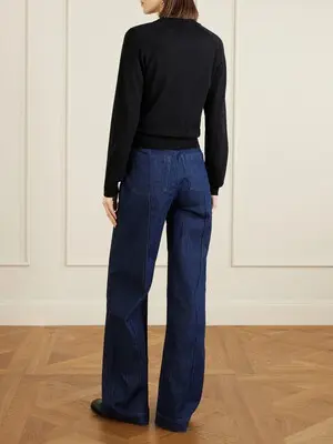 AMI Paris Embroidered Wool Cardigan