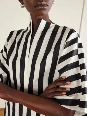 Jacquemus Moisson Oversized Striped Cotton And Silk-blend Midi Dress - Multi
