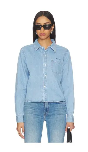 MOTHER The Honor Roll Shirt In Denim - Blue