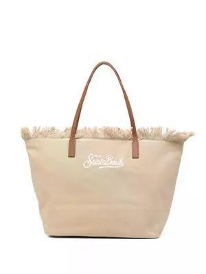 MC2 SAINT BARTH City Fringed Tote Bag Neutrals