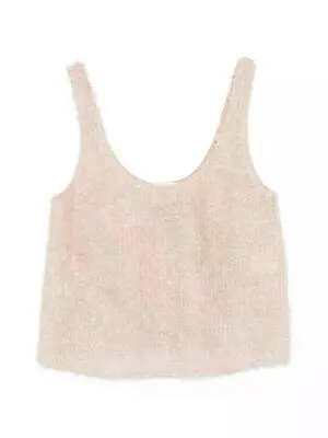 ALYSI Textured Round Neck Tank Top