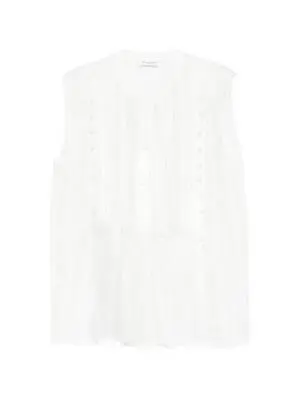 P.a.r.o.s.h Sleeveless Button-embellished Blouse - White