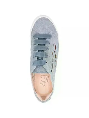 Agl Laser-cut Lace-up Sneakers