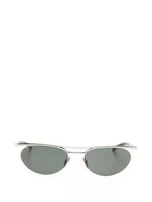 Saint Laurent Tone Double Bridge Oval Frame Sunglasses