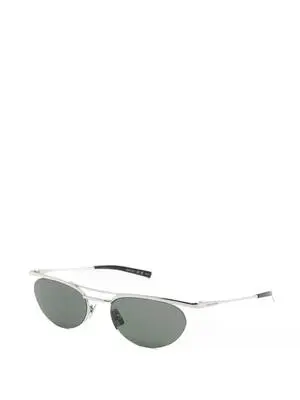 Saint Laurent Tone Double Bridge Oval Frame Sunglasses