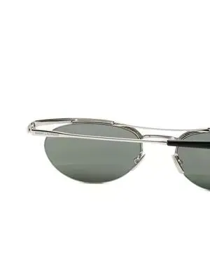 Saint Laurent Tone Double Bridge Oval Frame Sunglasses