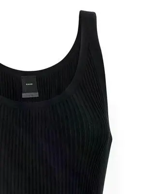 Pinko Ribbed Beaded V-neck Vest Top