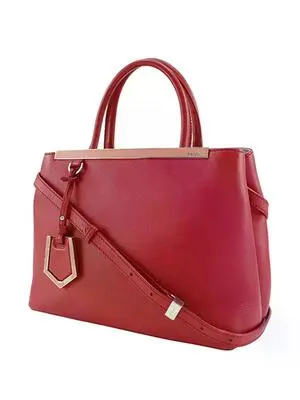 Fendi Leather Petite 2jours Satchel - Red