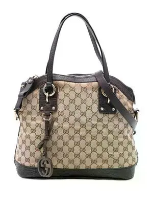 Gucci Medium Gg Canvas Charm Dome Satchel - Brown