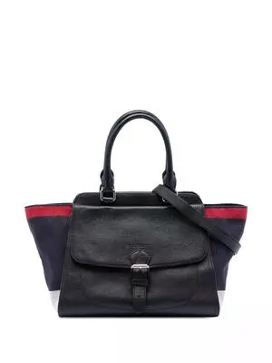 Burberry Leather And Mega Check Canvas Harcourt Satchel