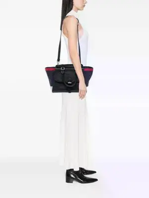 Burberry Leather And Mega Check Canvas Harcourt Satchel