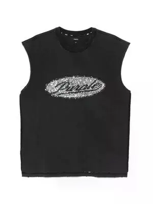 PURPLE BRAND Sequin-embellished Textured Tank Top - Black