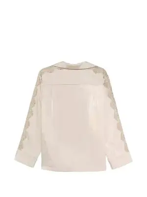P.a.r.o.s.h Lace-detail Long-sleeve Shirt - Neutrals