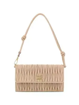 Miu Miu Matelassé Nappa Leather Wallet - Neutrals