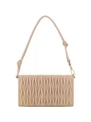 Miu Miu Matelassé Nappa Leather Wallet - Neutrals