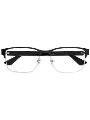 Gucci Logo-engraved Square Frame Eyeglasses - Silver