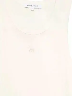 Maison Kitsuné Embroidered Ribbed Tank Top