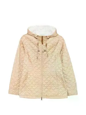 Moncler Arum Quilted Mid-length Hooded Jacket - Neutrals