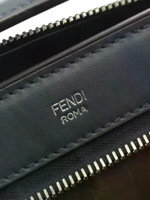 Fendi Leather Dotcom Satchel - Blue