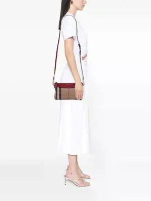 Burberry House Check Canvas Derby Peyton Crossbody Bag