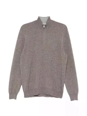 GRAN SASSO Zip-fastening Mock Neck Sweater - Brown