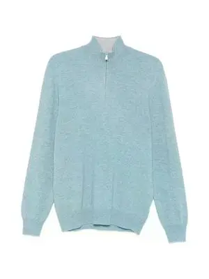 GRAN SASSO Zip-fastening Long-sleeve Sweater - Blue