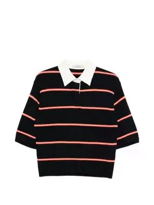 Dorothee Schumacher Striped Collared Polo Top - Blue