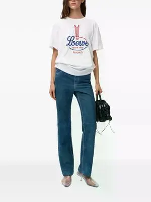 Loewe LOEWE Logo Print Crewneck T-Shirt White