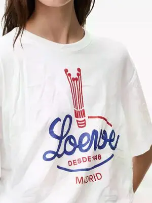 Loewe Logo Print Crewneck T-shirt - White