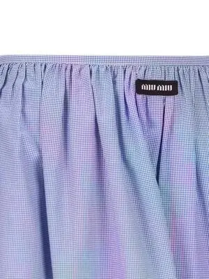 Miu Miu Checked Cotton Midi Skirt