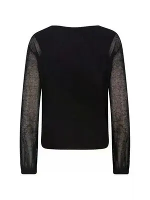 SEMICOUTURE Long-sleeved Cotton Sweater With Mesh Sleeves