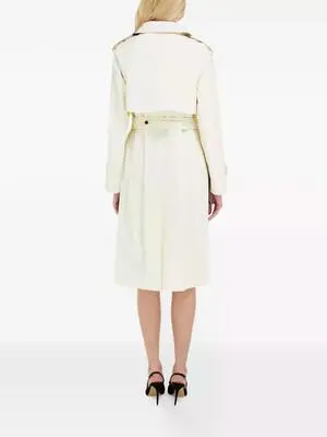 FERRAGAMO Coated Linen Trench Coat - Neutrals