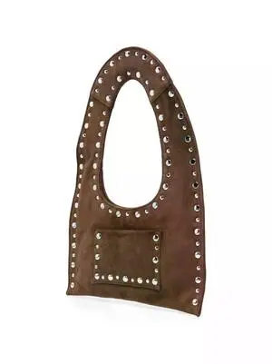 Gimaguas Mini Franca Studded Suede Shoulder Bag - Brown