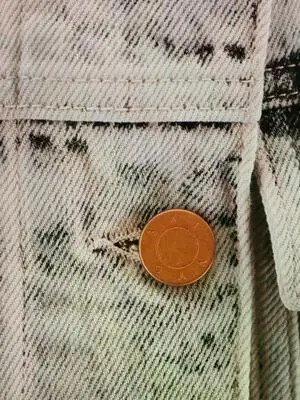 3x1 Bleached Denim Jacket With Metal Button Closure