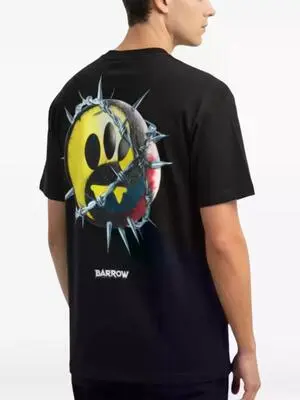 BARROW Graphic Print Jersey T-shirt - Black