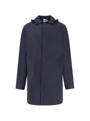 Aspesi Removable Hood Waterproof Coat - Blue