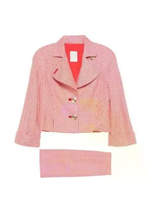 Gianfranco Ferre 1990s Houndstooth Suit - Red