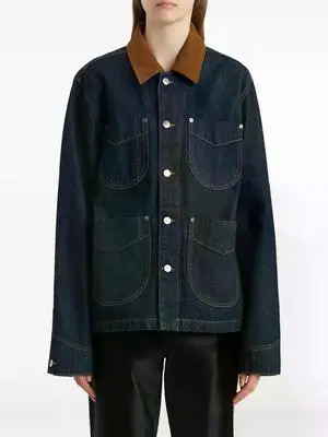 Khaite Wyatt Corduroy-collar Denim Jacket
