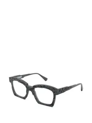 KUBORAUM Textured Geometric Frame Eyeglasses