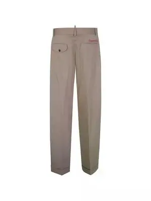 Dsquared2 Cuffed Pleated Trousers - Neutrals