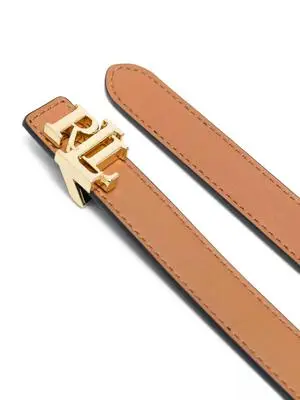 Ralph Lauren Skinny Belt With Logo Buckle - Brown