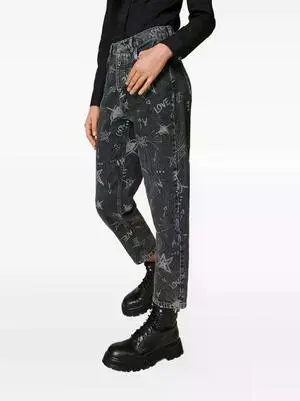 TWINSET Graffiti Print Straight-leg Jeans