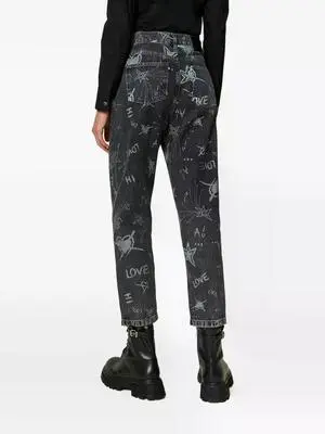 TWINSET Graffiti Print Straight-leg Jeans
