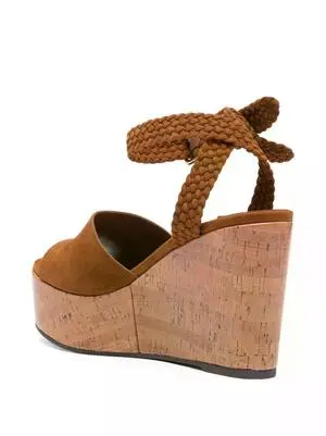 JIMMY CHOO Braided-strap Wedge Sandals - Brown