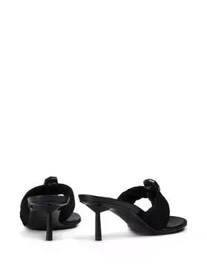 LE SILLA Embellished Pleated Sandals - Black