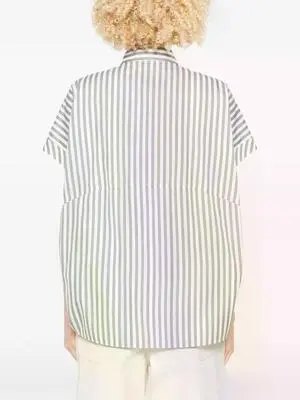 Brunello Cucinelli Striped Button-fastening Polo Top